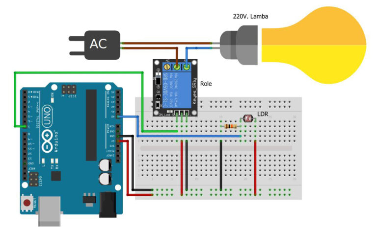 #50 Arduino Röle ve LDR İle 220 Volt Sokak Lambası Devresi - Ahmet ...
